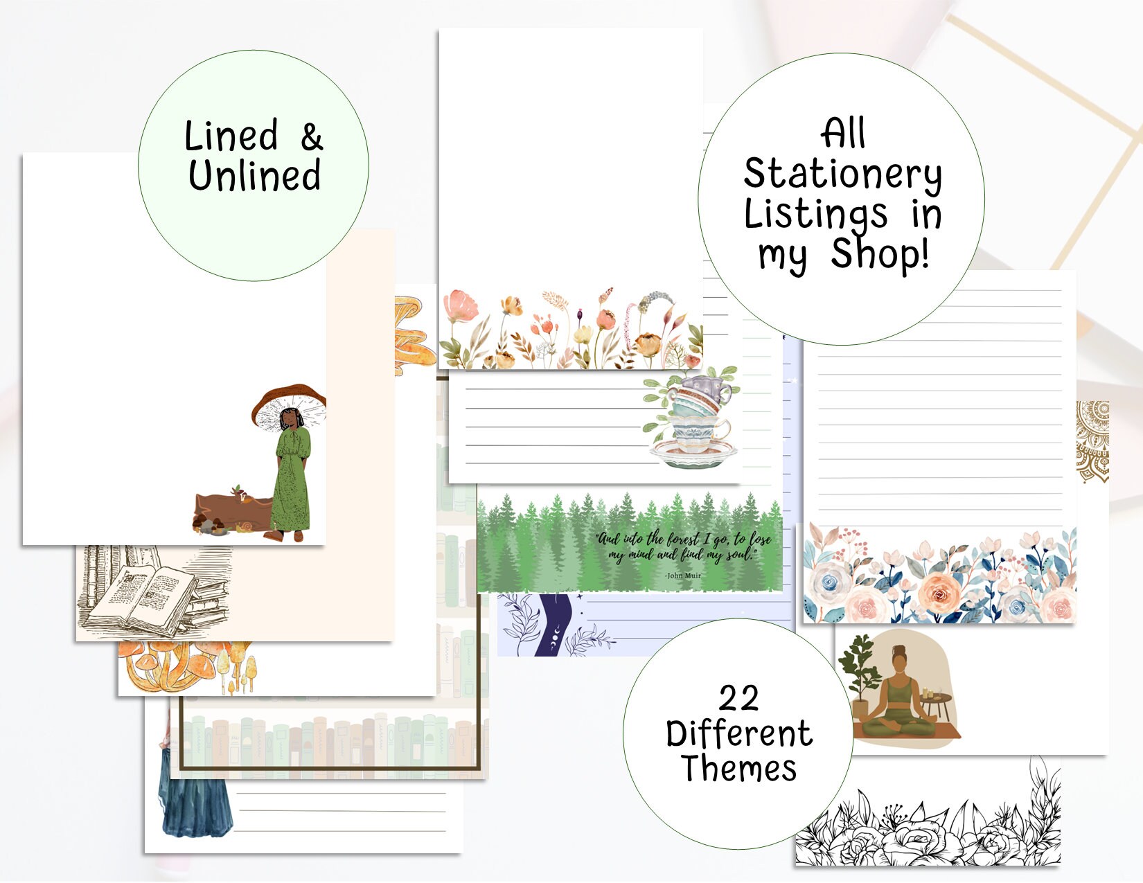 Ultimate Printable Stationery Bundle 158 Pgs Cottagecore Letter Paper ...