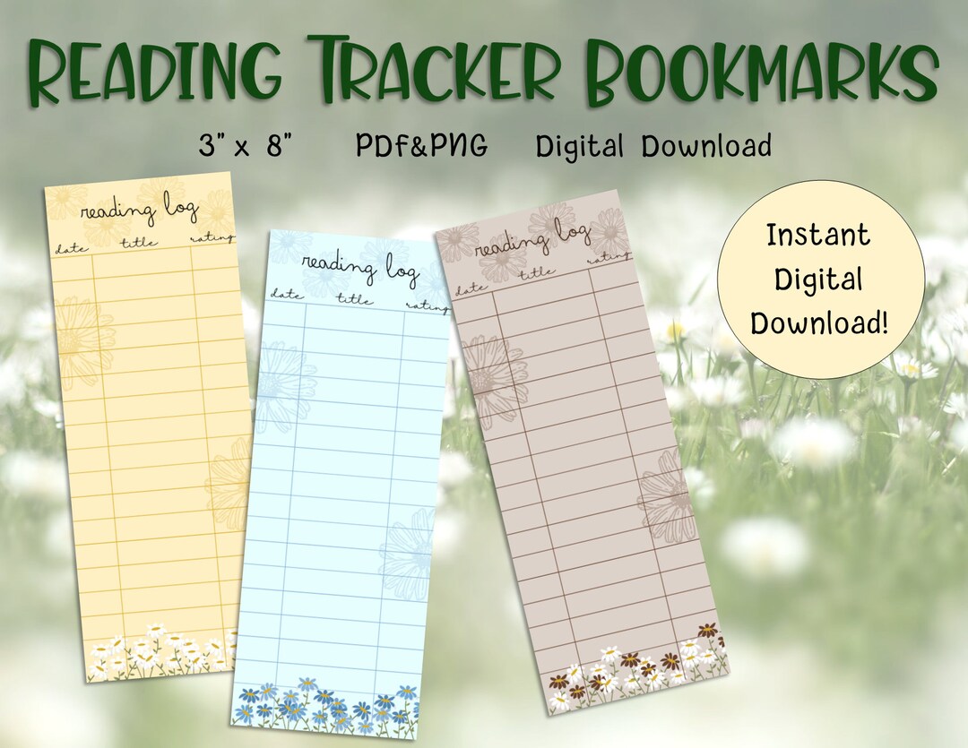 Reading Log Bookmark | Library Card Reading Tracker Book Club Bookmark ...