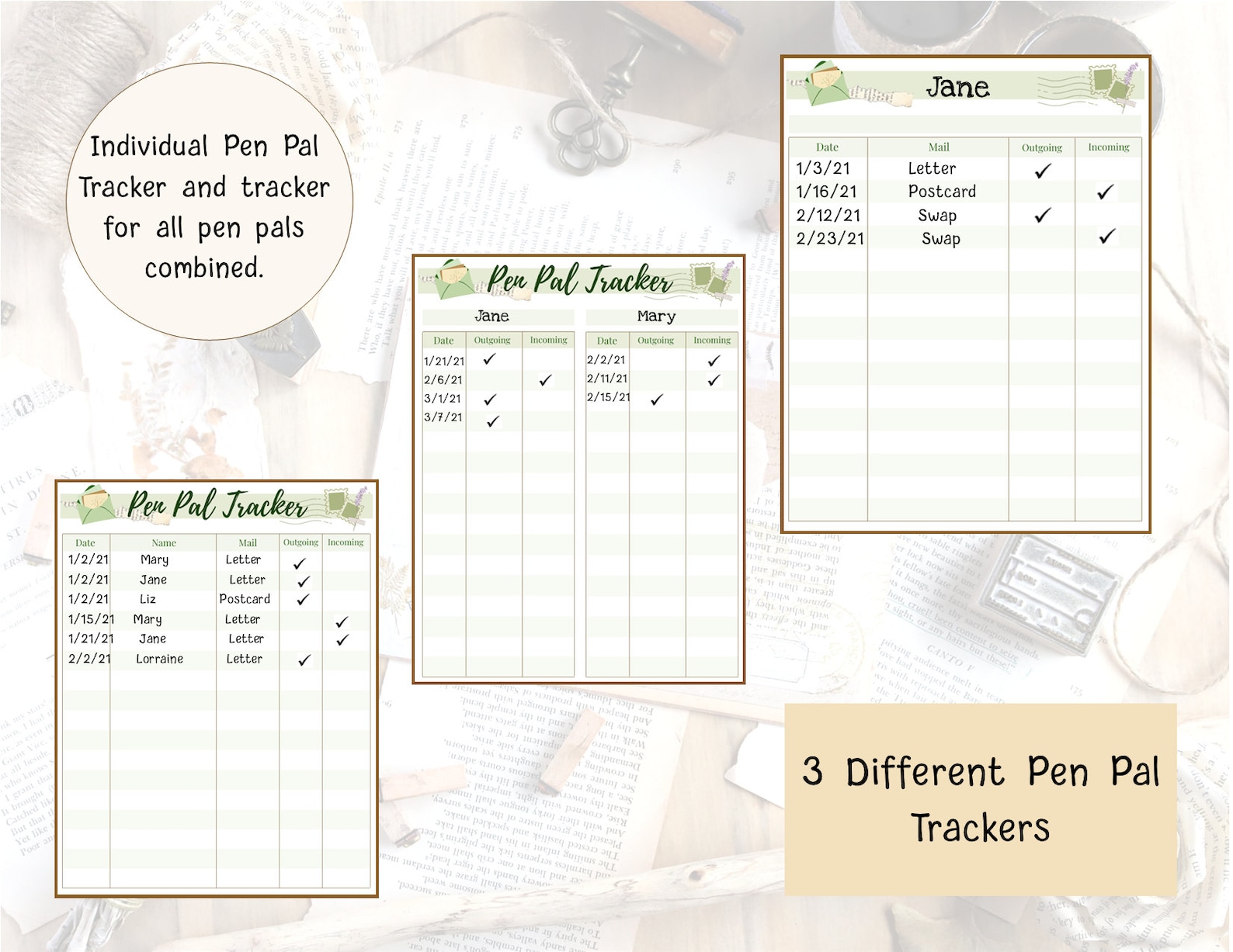 Pen Pal Printable Bundle Tracker Addresses Sheets Bundle Pen Pal ...