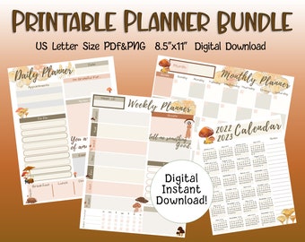 Cottagecore Mushroom Forest Daily Planner Digital Download - Etsy
