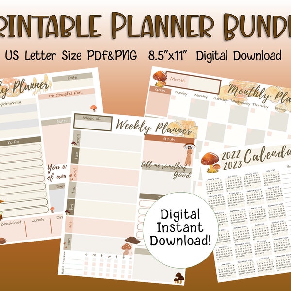 Printable Student Study Planner Sheets Bundle Daily Weekly Monthly ...