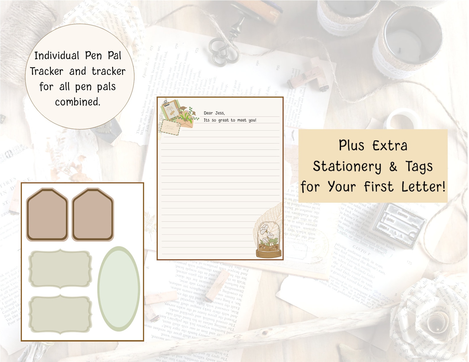 Pen Pal Printable Bundle | Stationery Kit Bundle First Pen Pal Starter ...