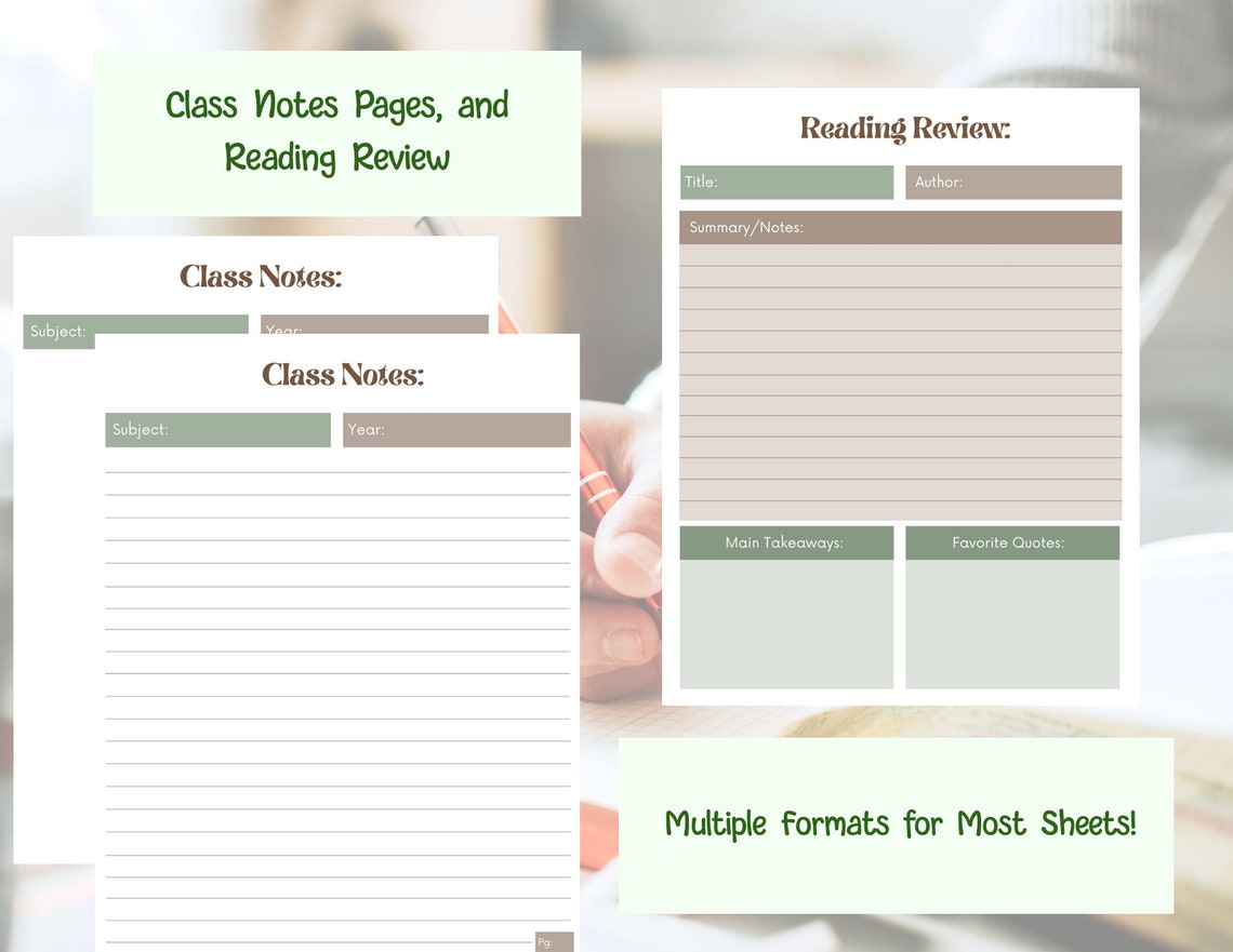 Printable Student Study Planner Sheets Bundle Daily Weekly - Etsy