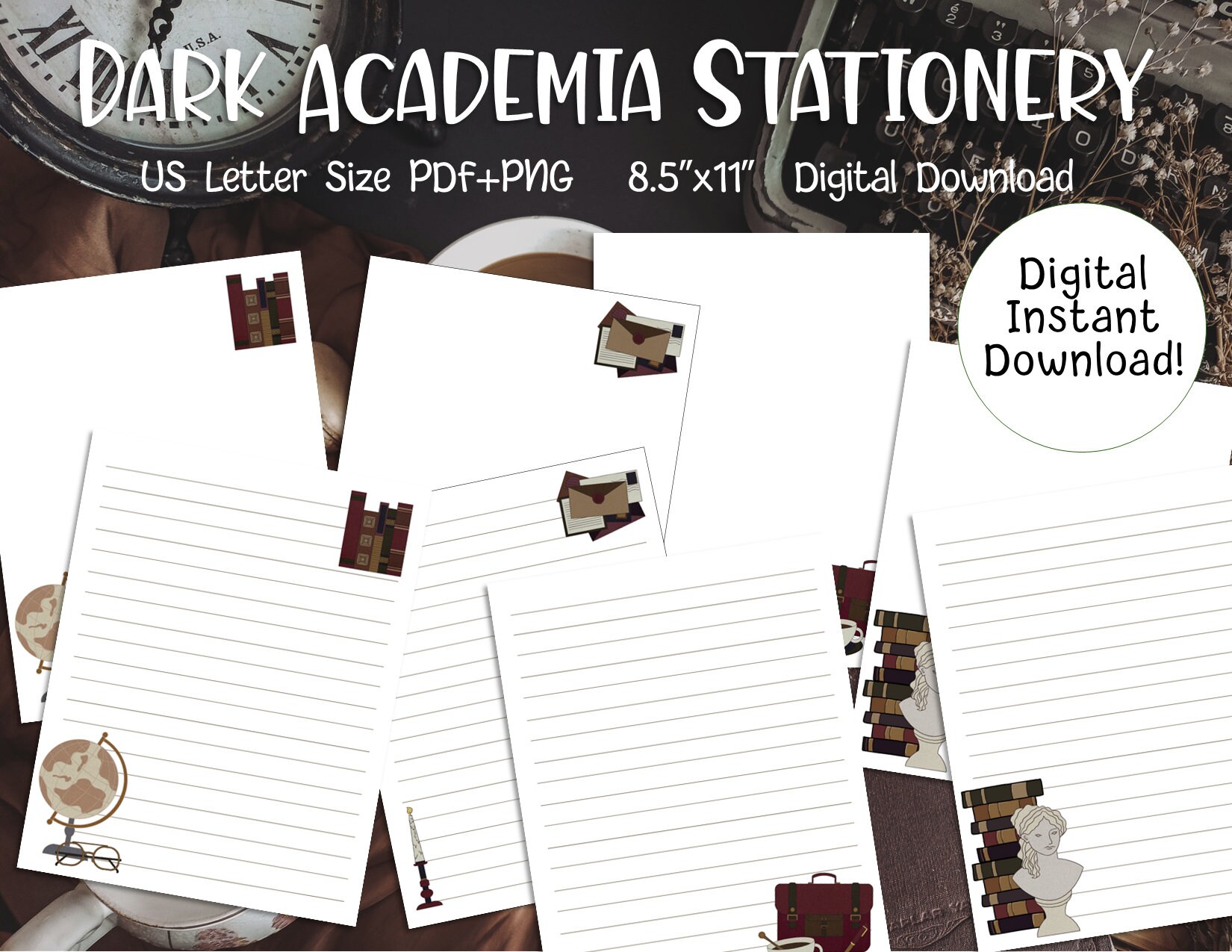 Dark Academia Stationery Paper | Dark Cottagecore Letter Writing Paper ...
