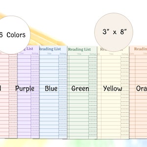 Reading Log Bookmark | Rainbow Colorful Bookmarks Book Club Bookmark ...