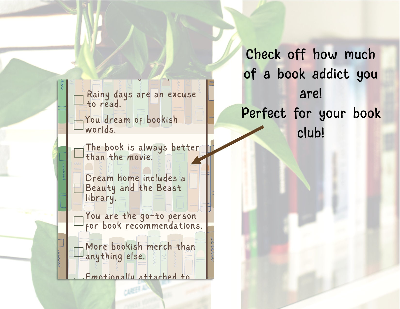 Book Addict Bookmarks Bookaholic Book Worm Bookmark Checklist Library ...