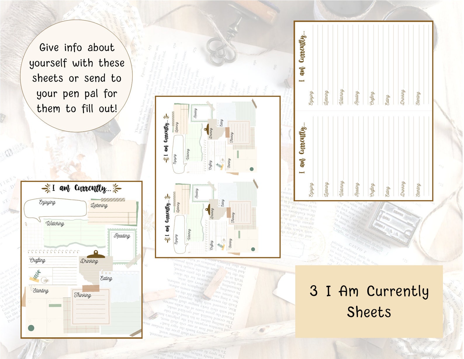 Pen Pal Printable Bundle | I Am Currently Would You Rather Pen Pal ...
