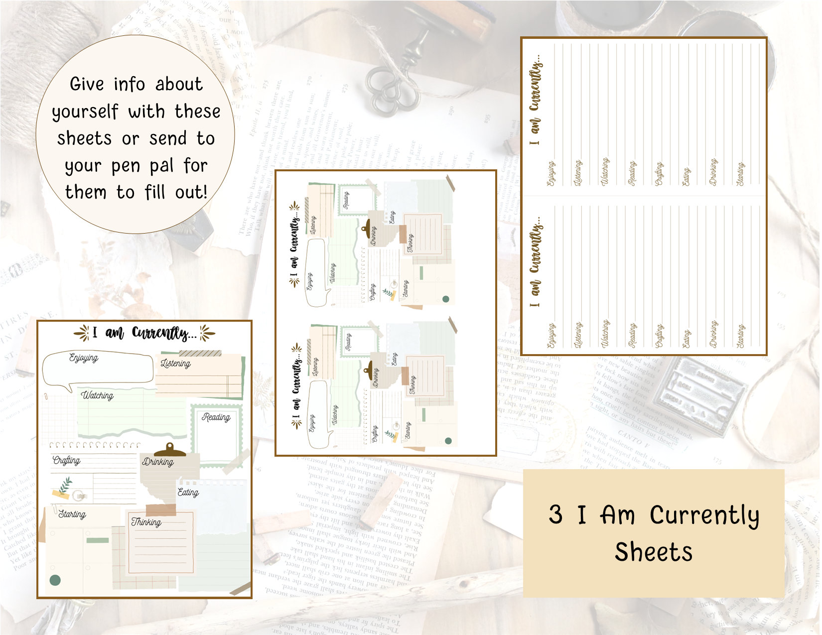 Pen Pal Printable Bundle | I Am Currently Would You Rather Pen Pal ...