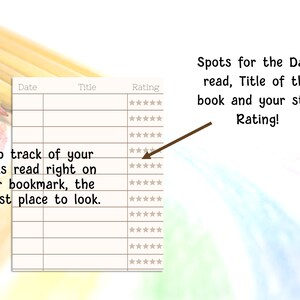 Reading Log Bookmark | Rainbow Colorful Bookmarks Book Club Bookmark ...
