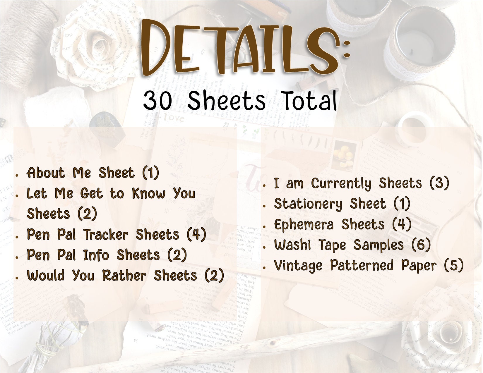 Pen Pal Printables Ultimate Bundle | Pen Pal Trackers About Me Ephemera ...