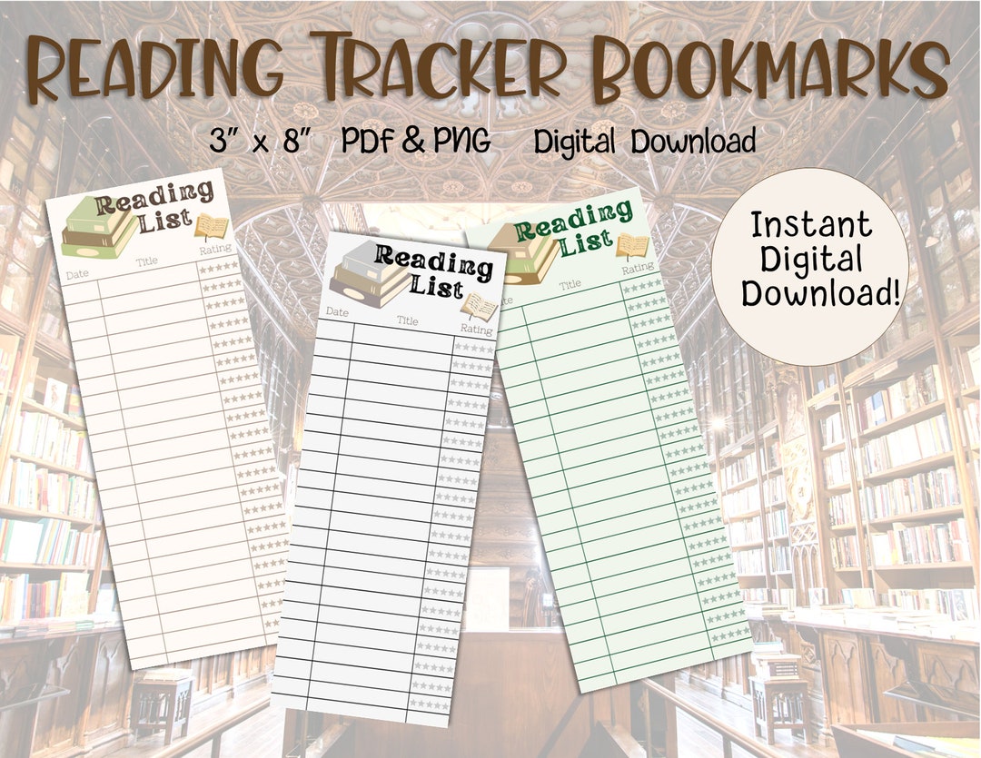 Reading Log Bookmark | Library Card Reading Tracker Book Club Bookmark ...