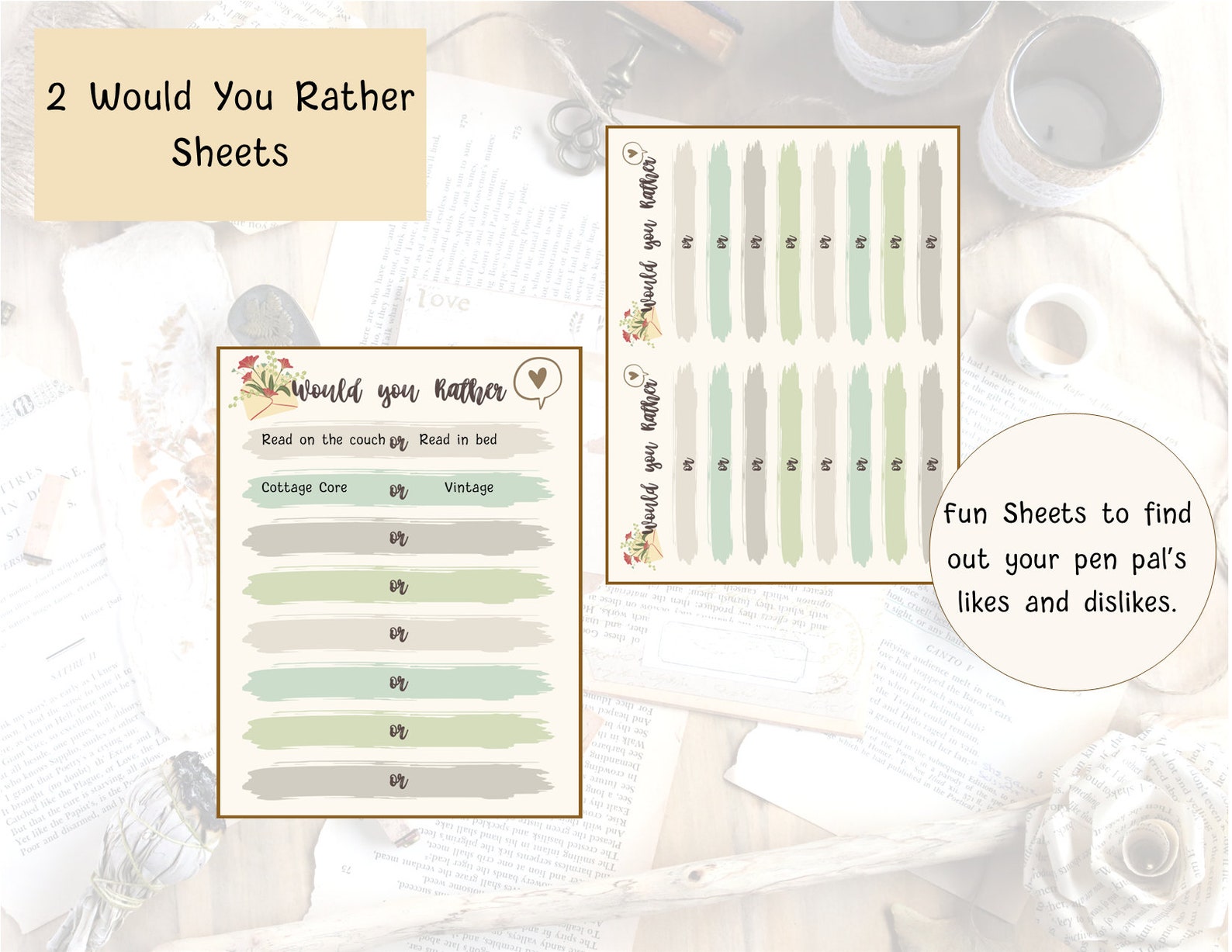 Pen Pal Printable Bundle | I Am Currently Would You Rather Pen Pal ...