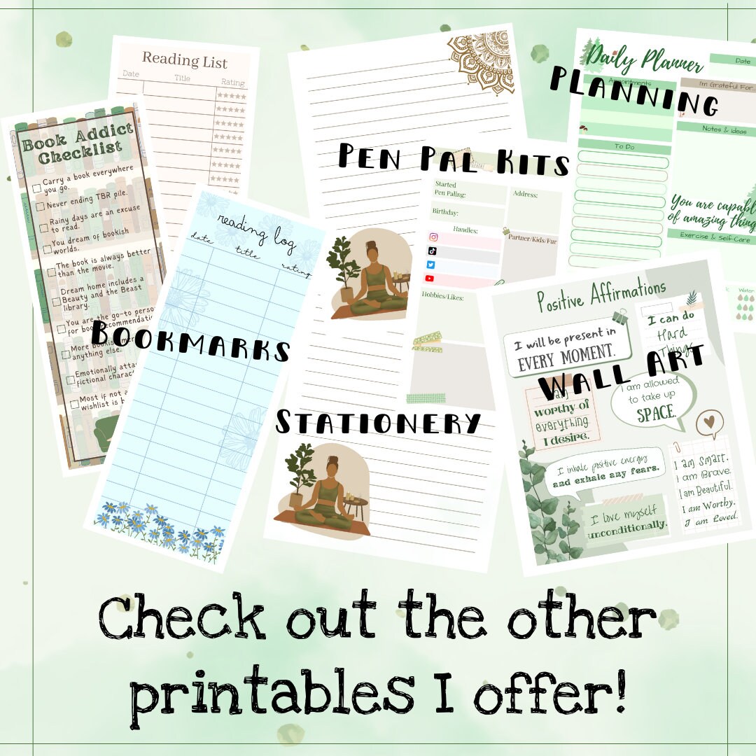 Pen Pal Printables Ultimate Bundle | Pen Pal Trackers About Me Ephemera ...