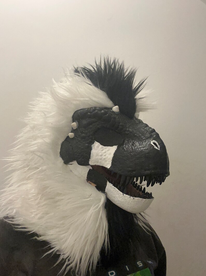 Black and White T-rex Dino Mask - Etsy