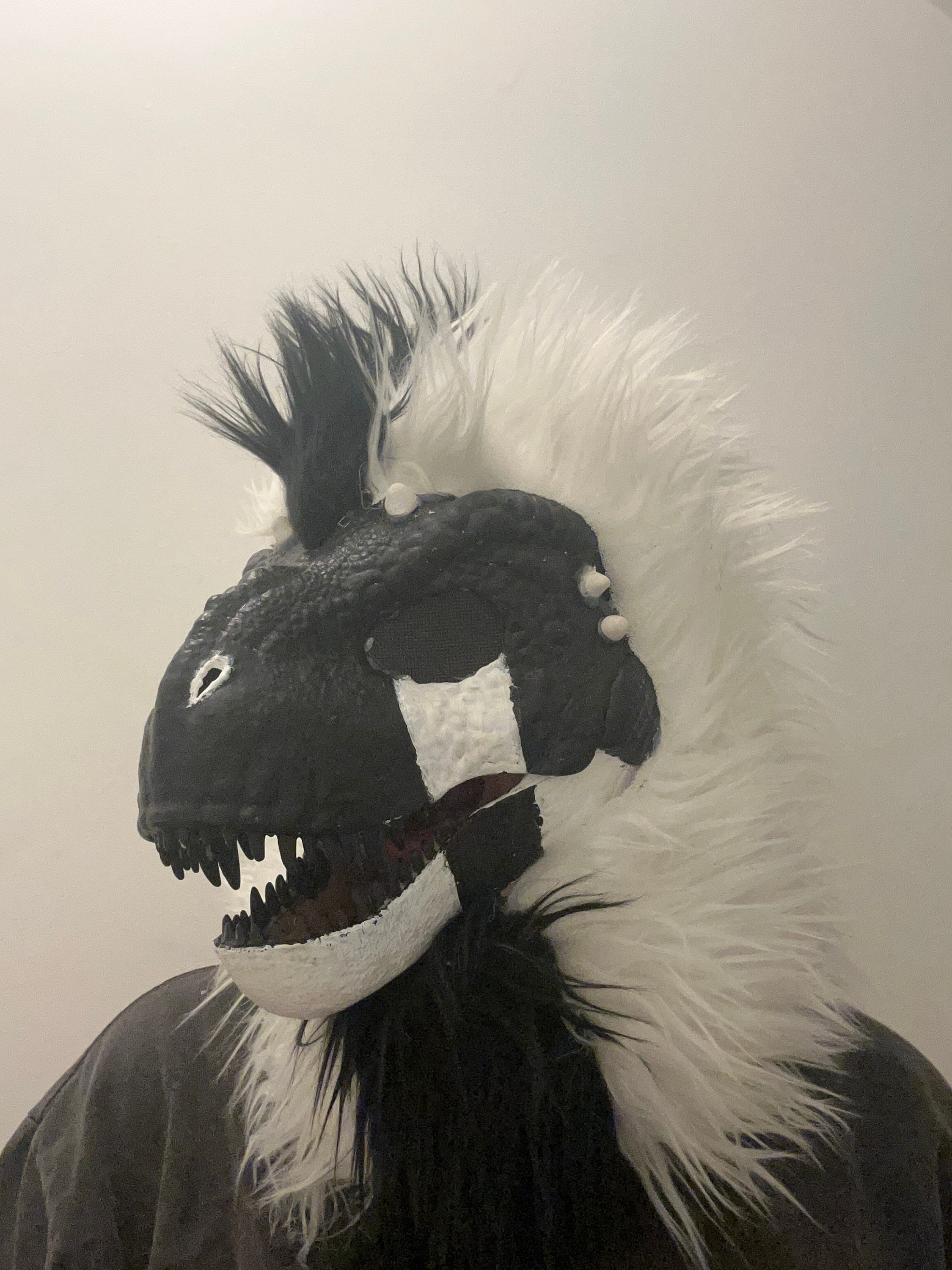 Black and White T-rex Dino Mask - Etsy
