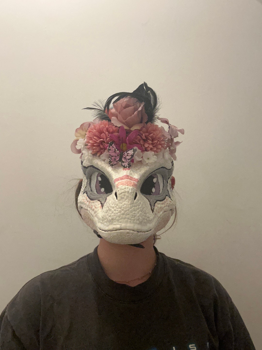 Rose Themed Dino Mask - Etsy