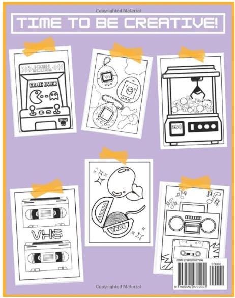 90s 2000s Nostalgic Throwback Coloring Book: Adult and Childs Coloring ...