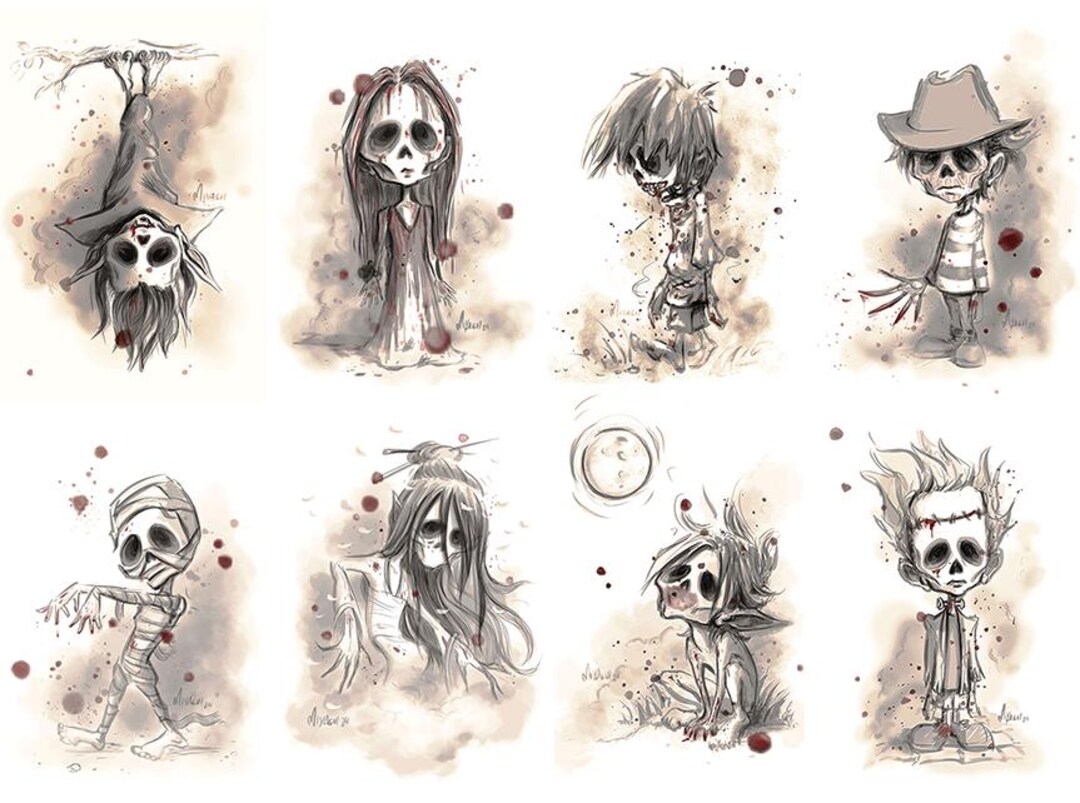 Instant Download Printable File. Dark Art Print. Creepy Illustration ...