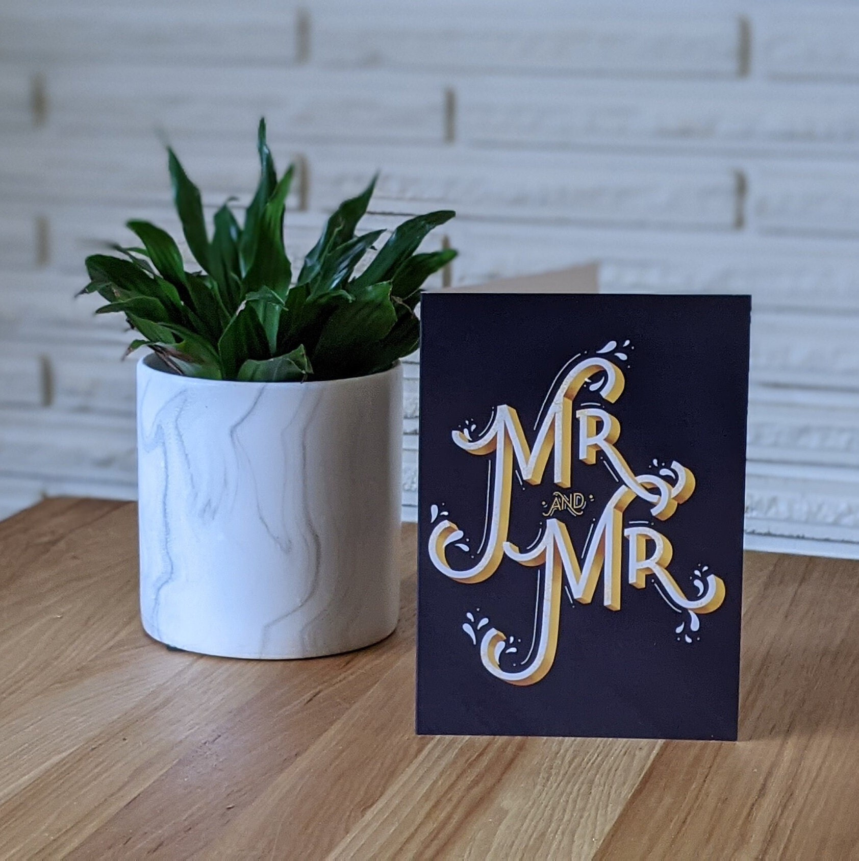 Gay Wedding Card, Mr & Mr, Two Grooms, Cute Wedding Card, LGBTQ, Queer ...