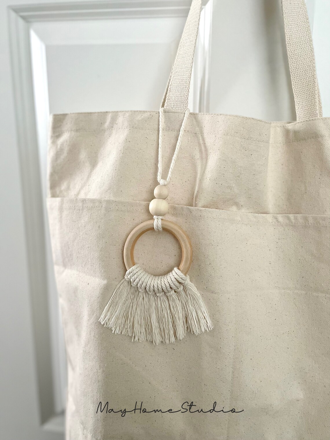 Macrame Car Charm Mini Macrame Wreath Ornament Car Charm - Etsy