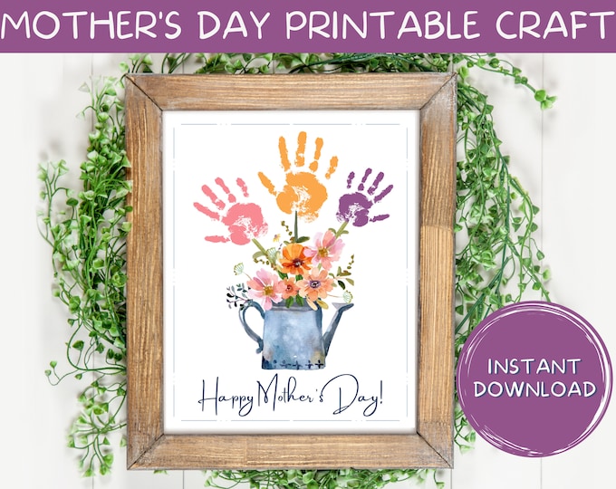 Mother's Day Sunday School Craft Handprint Art Mother's Day Keepsake ...