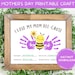 Printable Mother's Day Handprint Craft | Bee-cause Art | Hand Print Art ...
