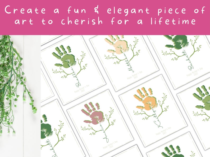 Custom Mother's Day Handprint Craft Tree Handprint Art Mother's Day ...