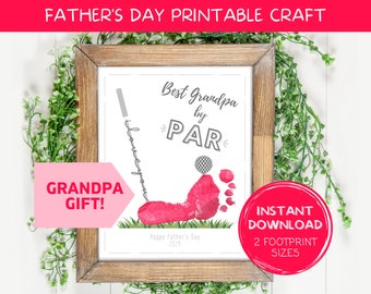 Printable Father's Day Golf Footprint Craft Father's Day Golf Gift ...
