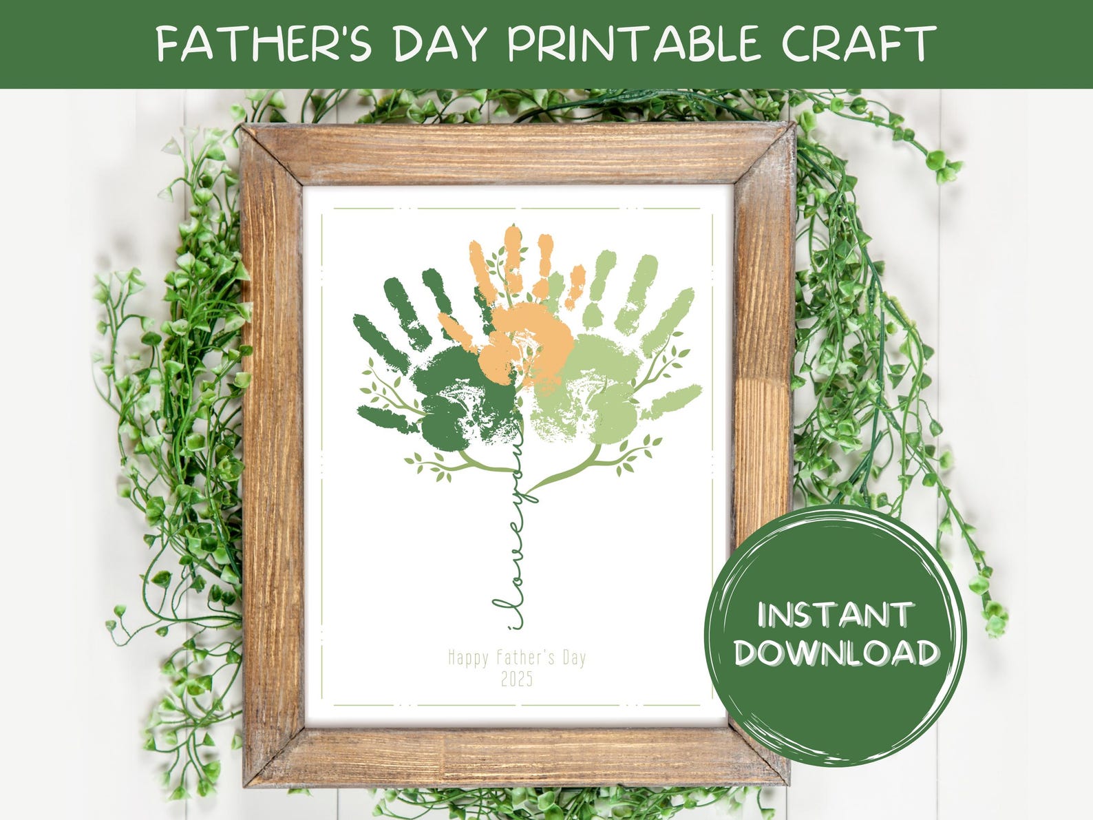 Printable Father's Day Handprint Craft | Hand Print Art | Father's Day ...