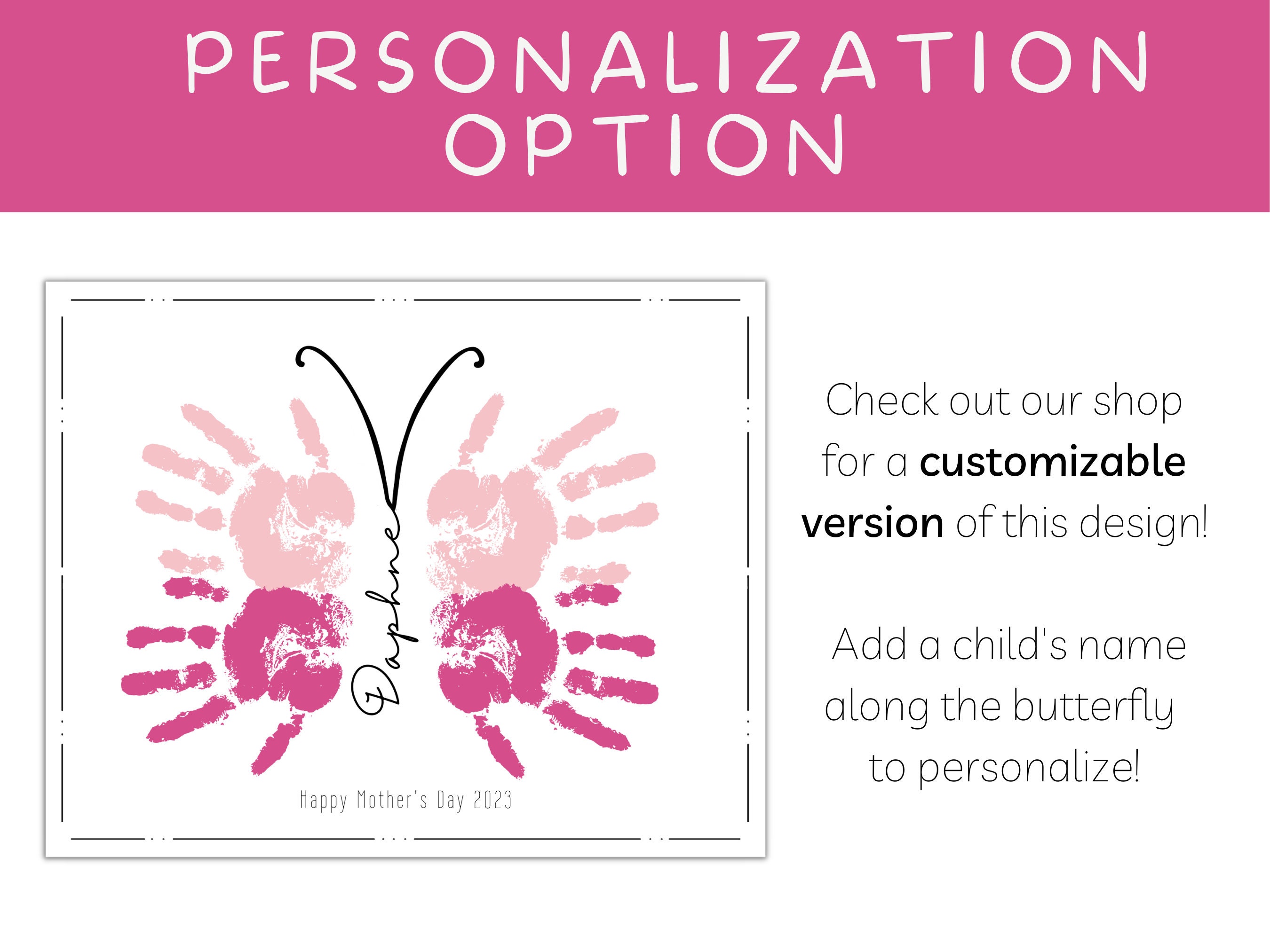 Printable Mother's Day Handprint Craft Butterfly Art - Etsy