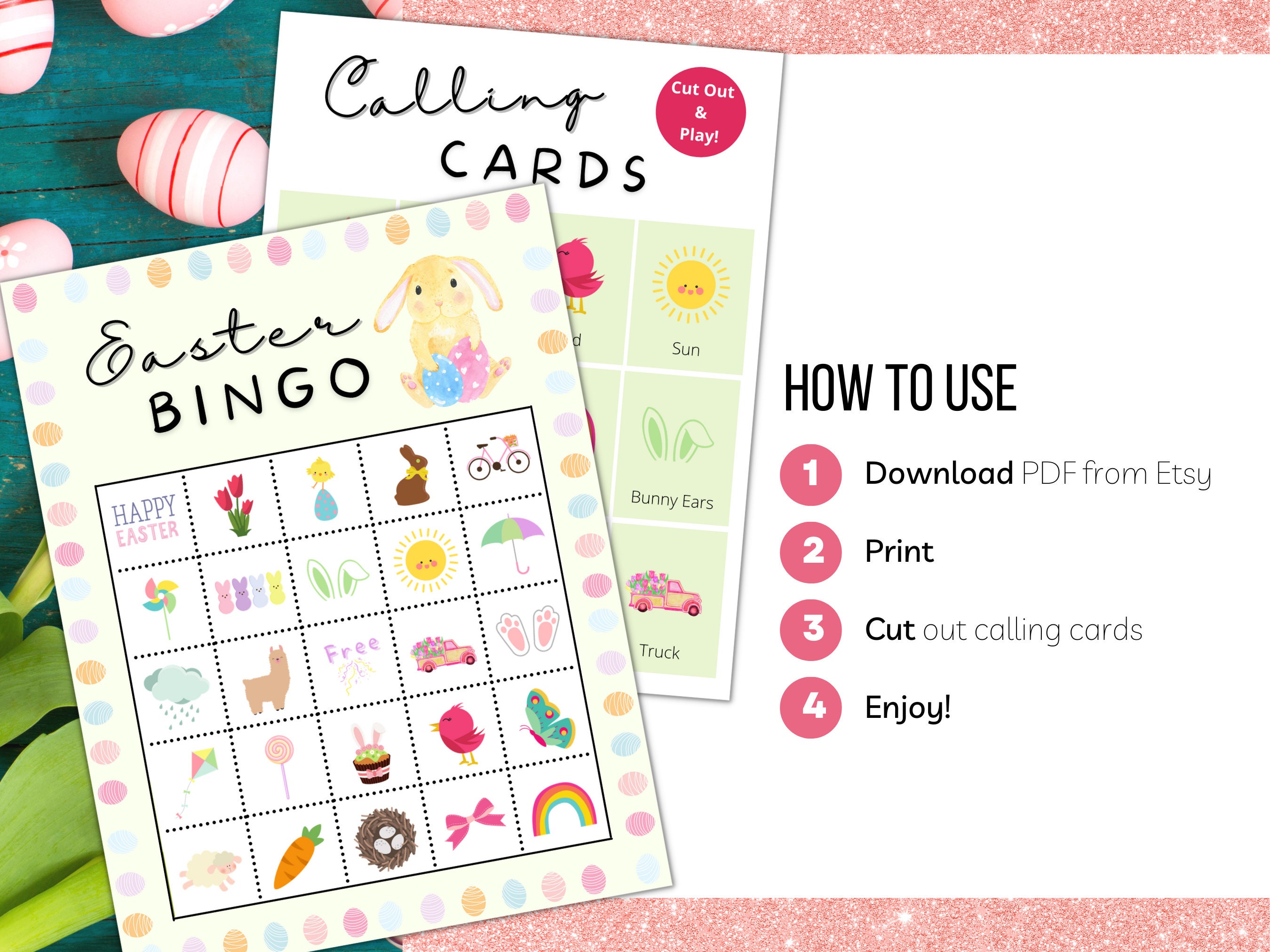 Easter Bingo | Printable Easter Game | Kids Easter Bingo | Bunny Bingo ...
