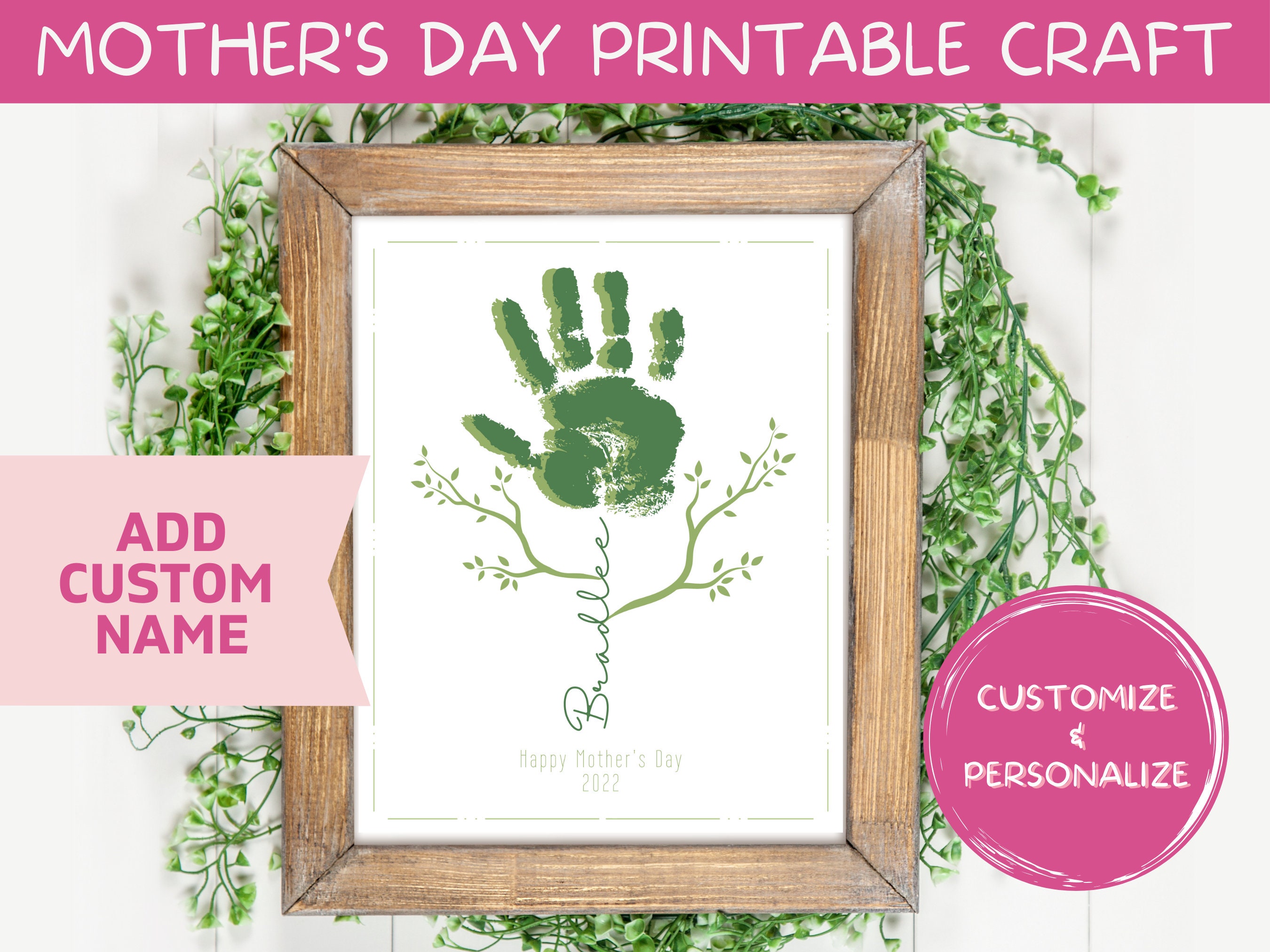 Custom Mother's Day Handprint Craft Tree Handprint Art Mother's Day ...