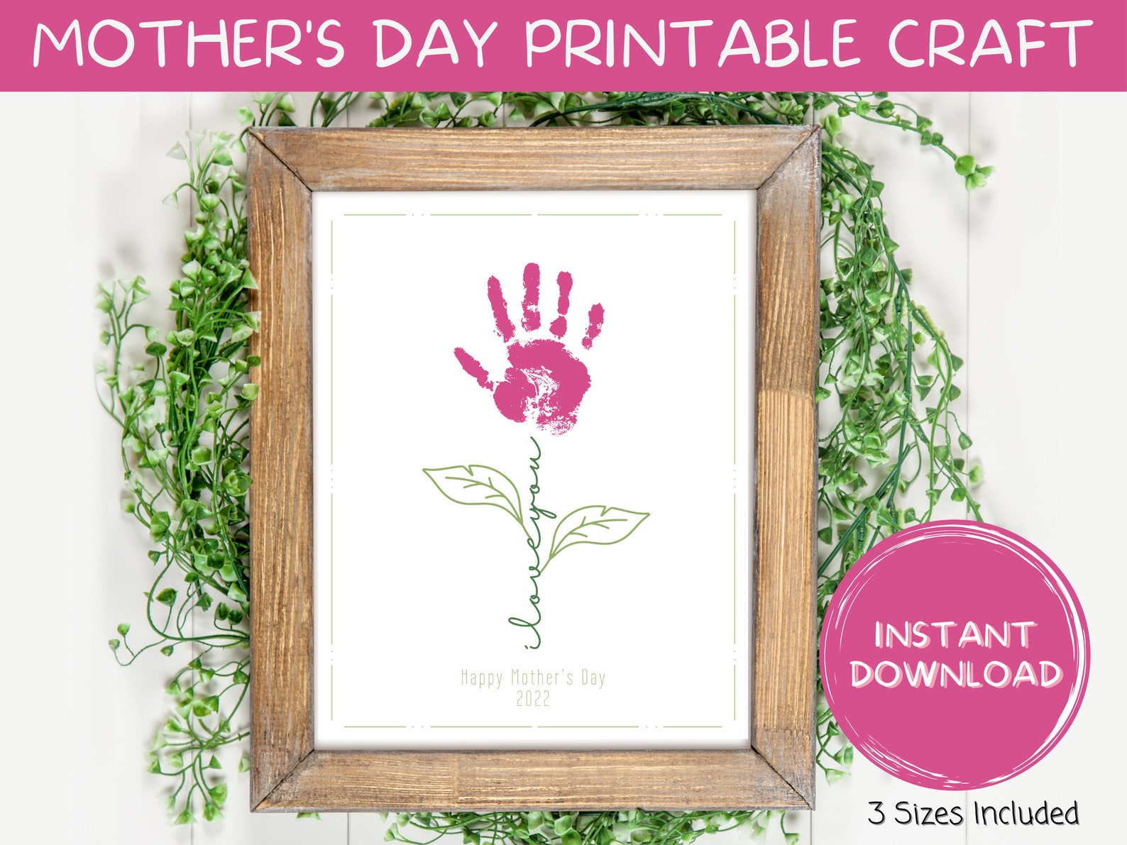 Printable Mother's Day Handprint Craft Hand Print Art - Etsy