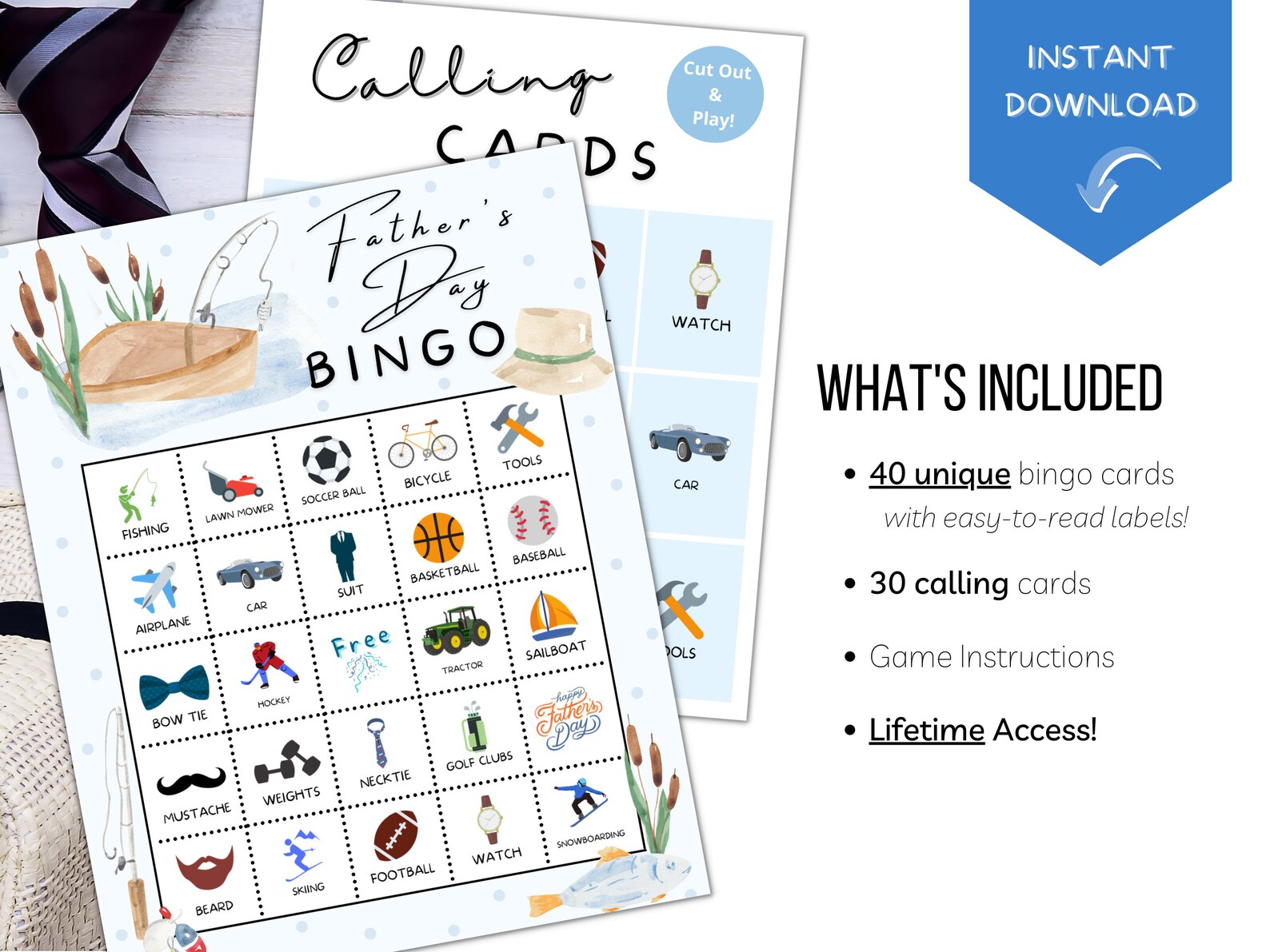 Father's Day Bingo Printable Father's Day Game Dad Bingo Father's Day ...