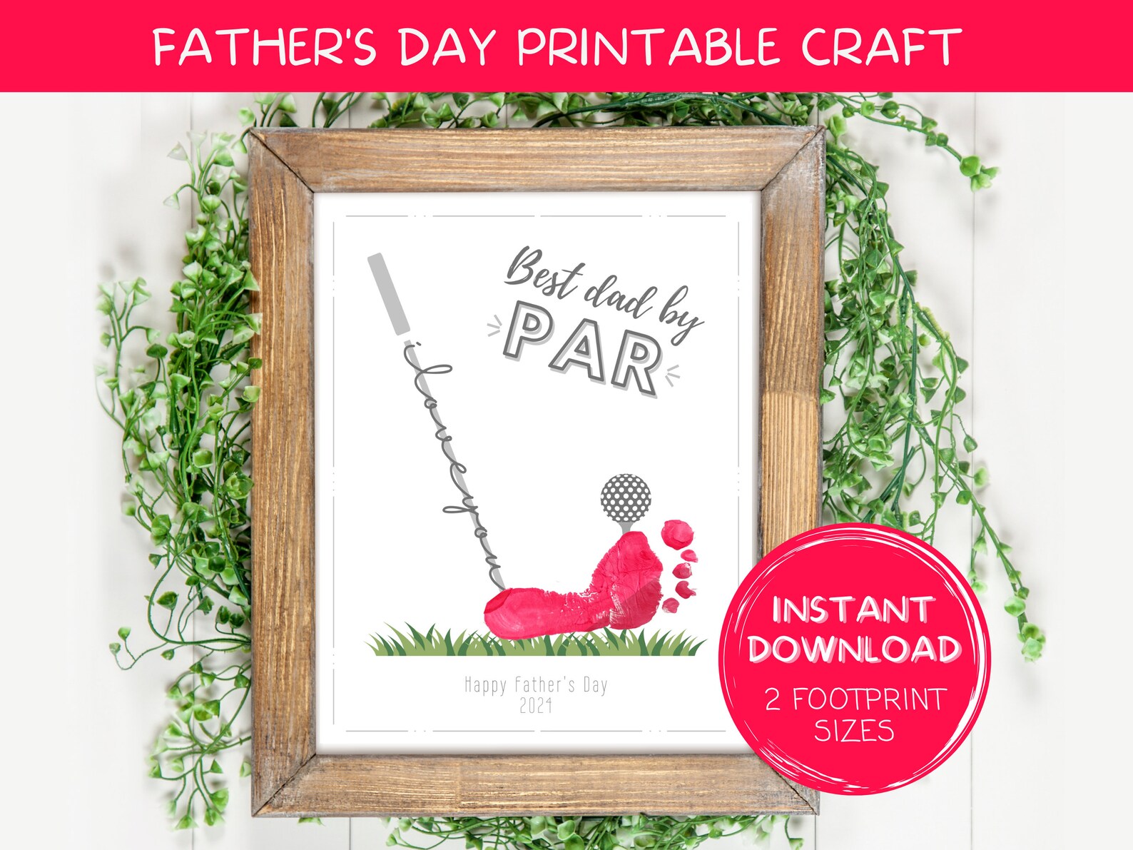 Printable Father's Day Golf Footprint Craft Father's Day Golf Gift ...