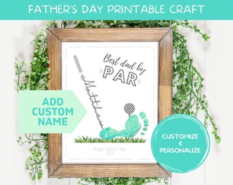 Printable Father's Day Golf Footprint Craft Father's Day Golf Gift ...