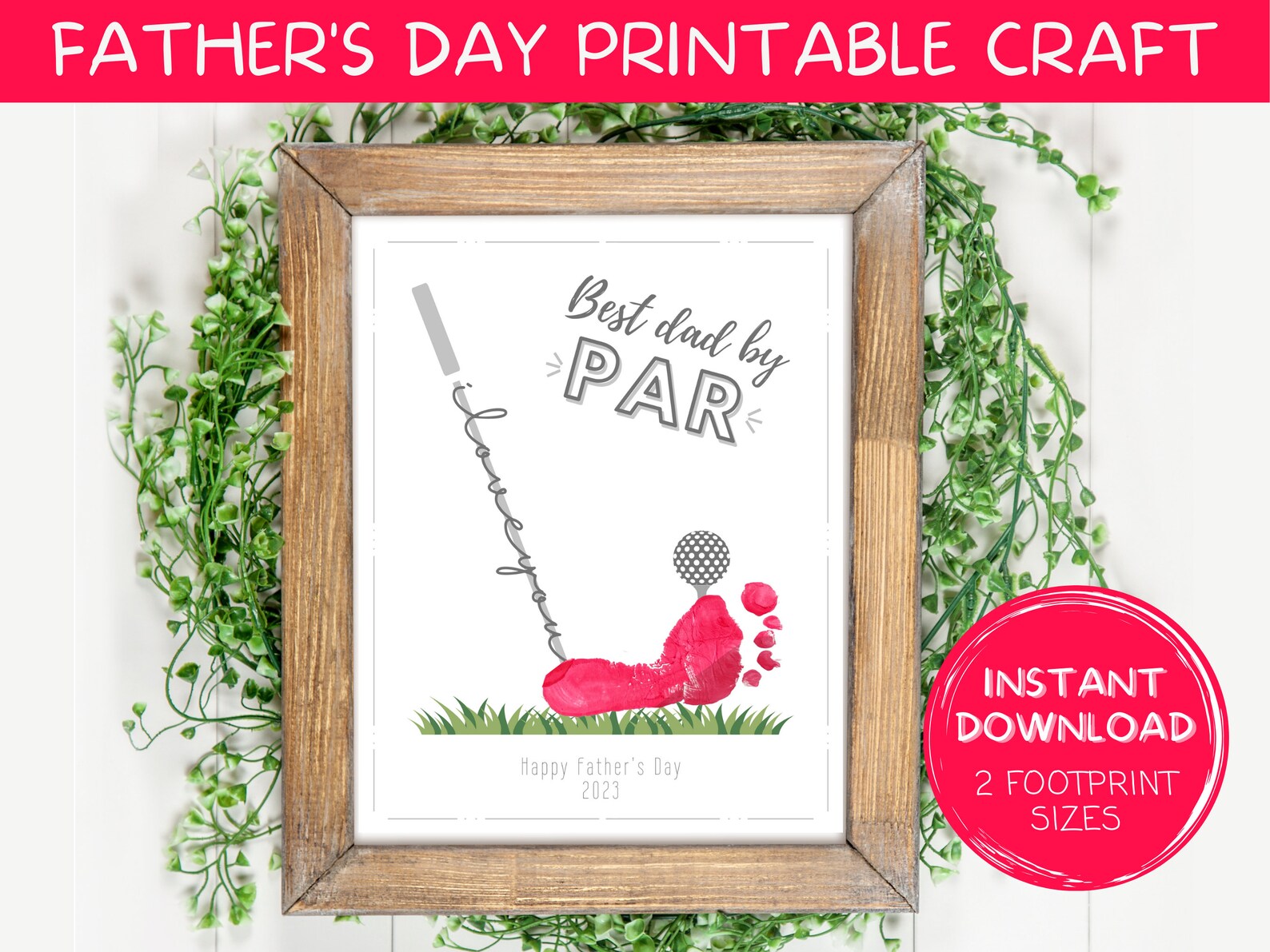 Printable Father's Day Golf Footprint Craft Father's - Etsy