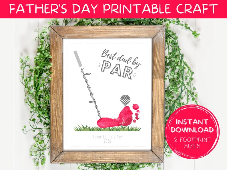Printable Father's Day Golf Footprint Craft Father's - Etsy