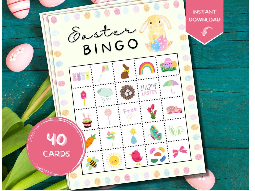 Easter Bingo | Printable Easter Game | Kids Easter Bingo | Bunny Bingo ...