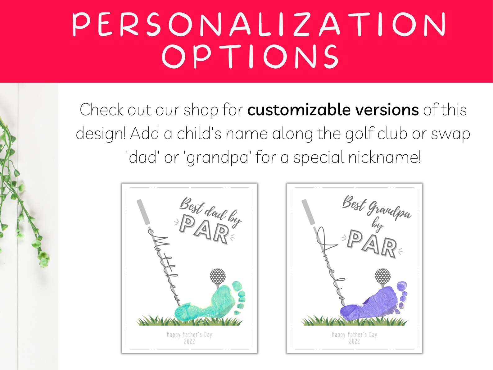 Printable Father's Day Golf Footprint Craft Father's - Etsy