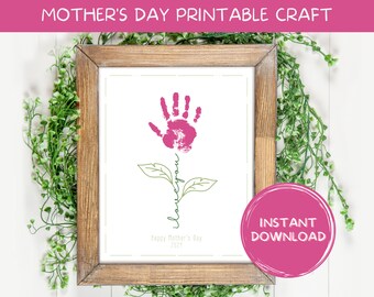 Printable Mother's Day Handprint Craft Butterfly Art Hand Print Art ...