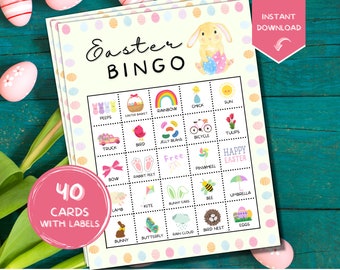 Easter Bingo | Printable Easter Game | Kids Easter Bingo | Bunny Bingo ...