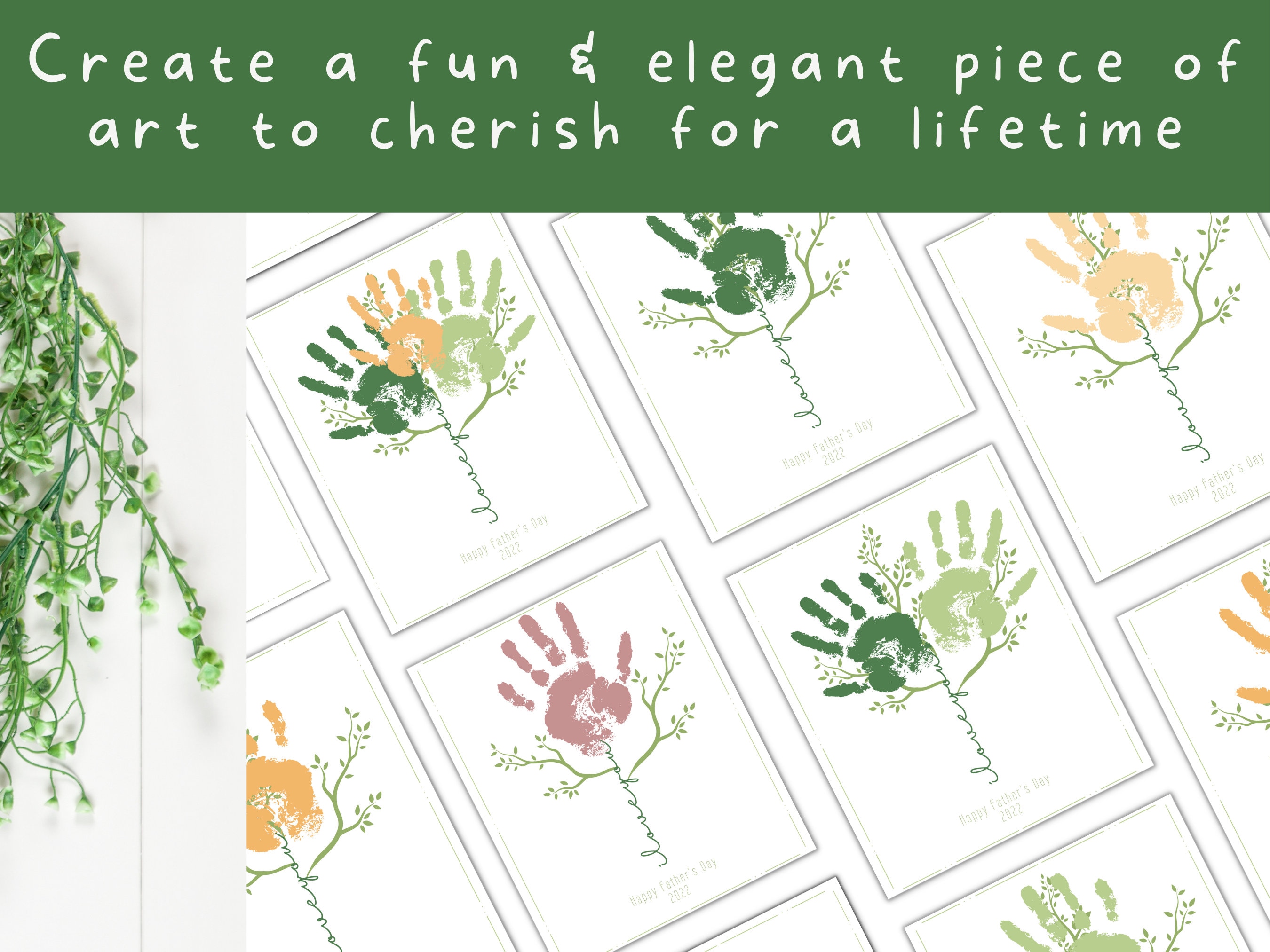 Printable Father's Day Handprint Craft Hand Print Art | Etsy