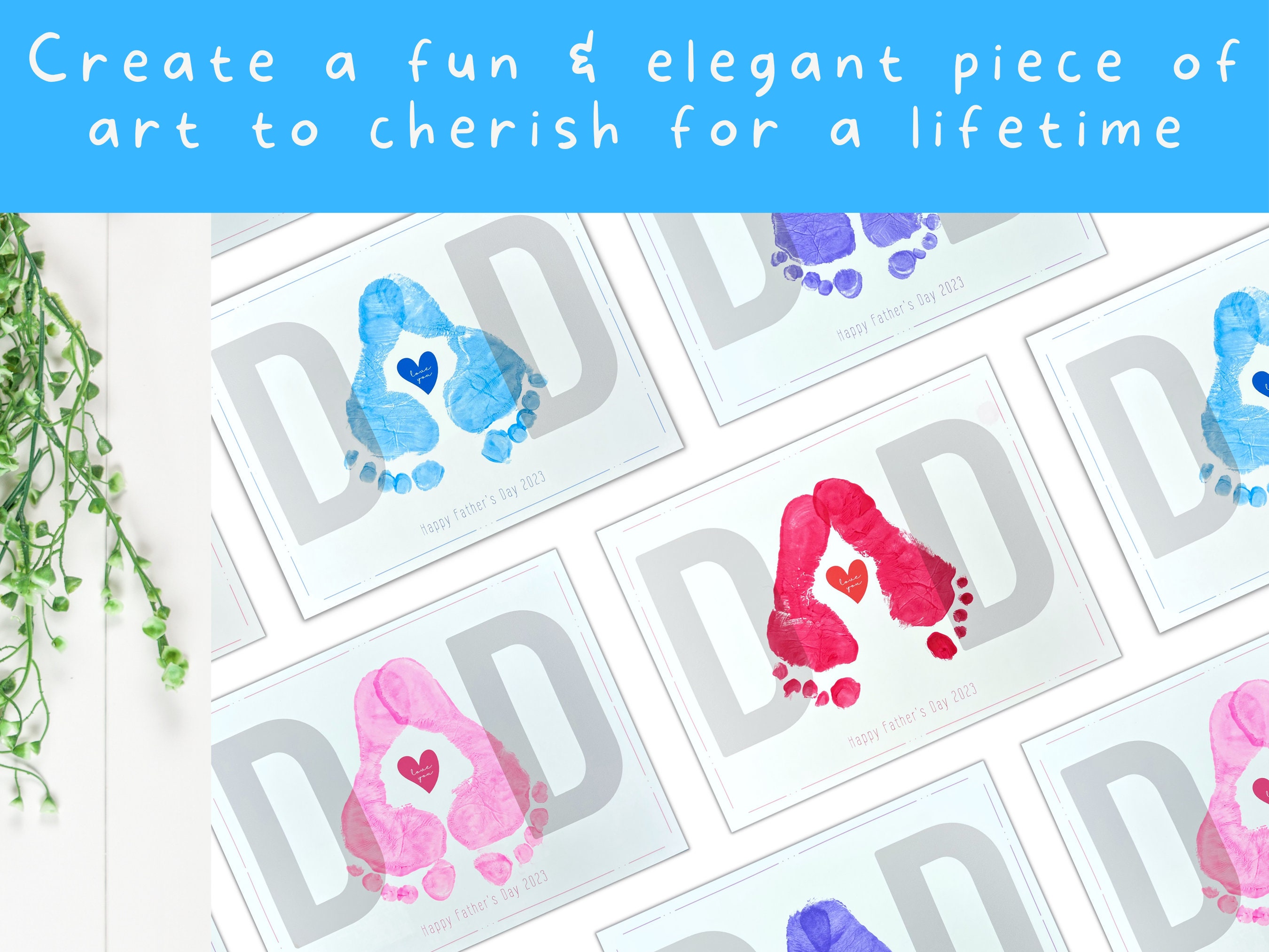 Printable Father's Day Footprint Craft Foot Print Art - Etsy