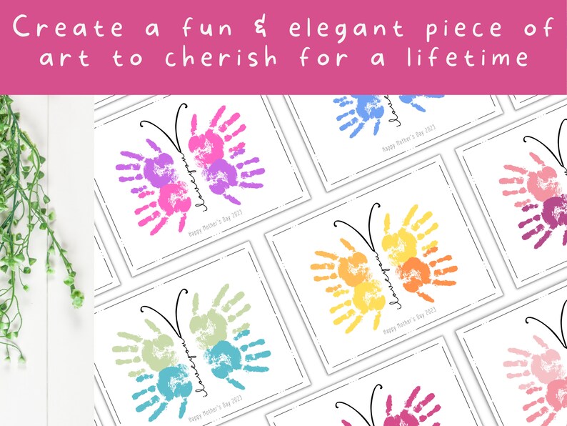 Custom Mother's Day Handprint Craft Butterfly Hand Print - Etsy