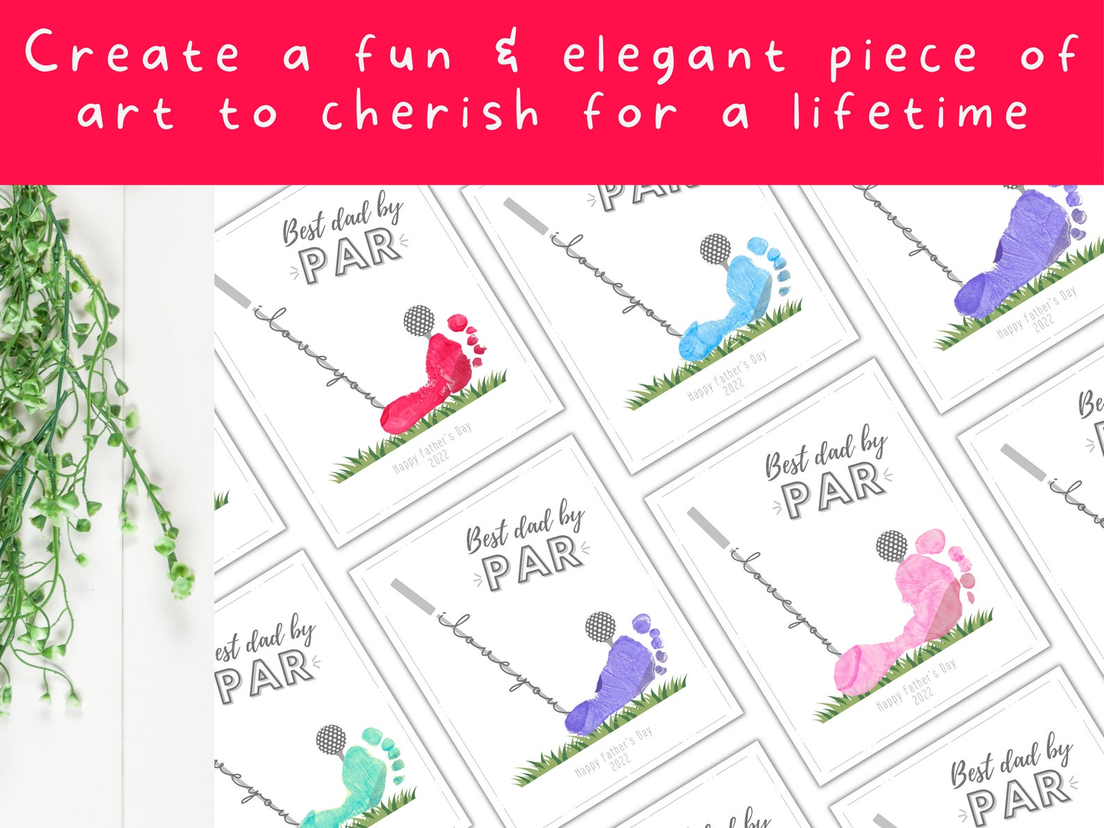 Printable Father's Day Golf Footprint Craft Father's - Etsy