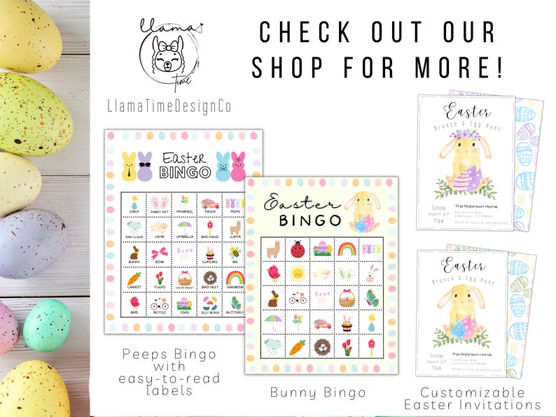 Printable Easter Bingo | Peeps Bingo | Kids Easter Bingo | Easter Game ...