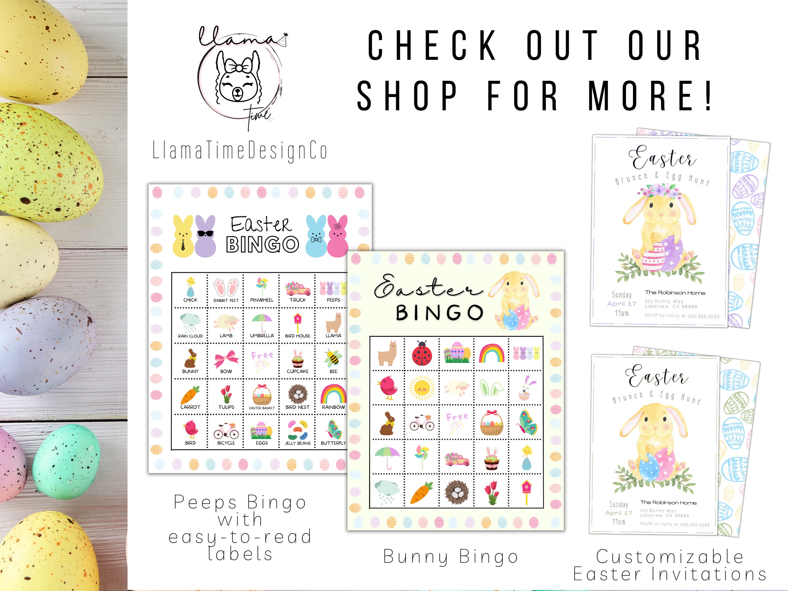 Printable Easter Bingo Peeps Bingo Kids Easter Bingo Easter Game Peeps ...