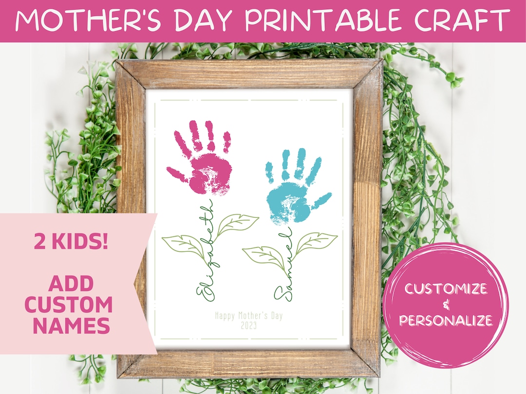 Custom Mother's Day Handprints Craft 2 Kids Hand Print - Etsy