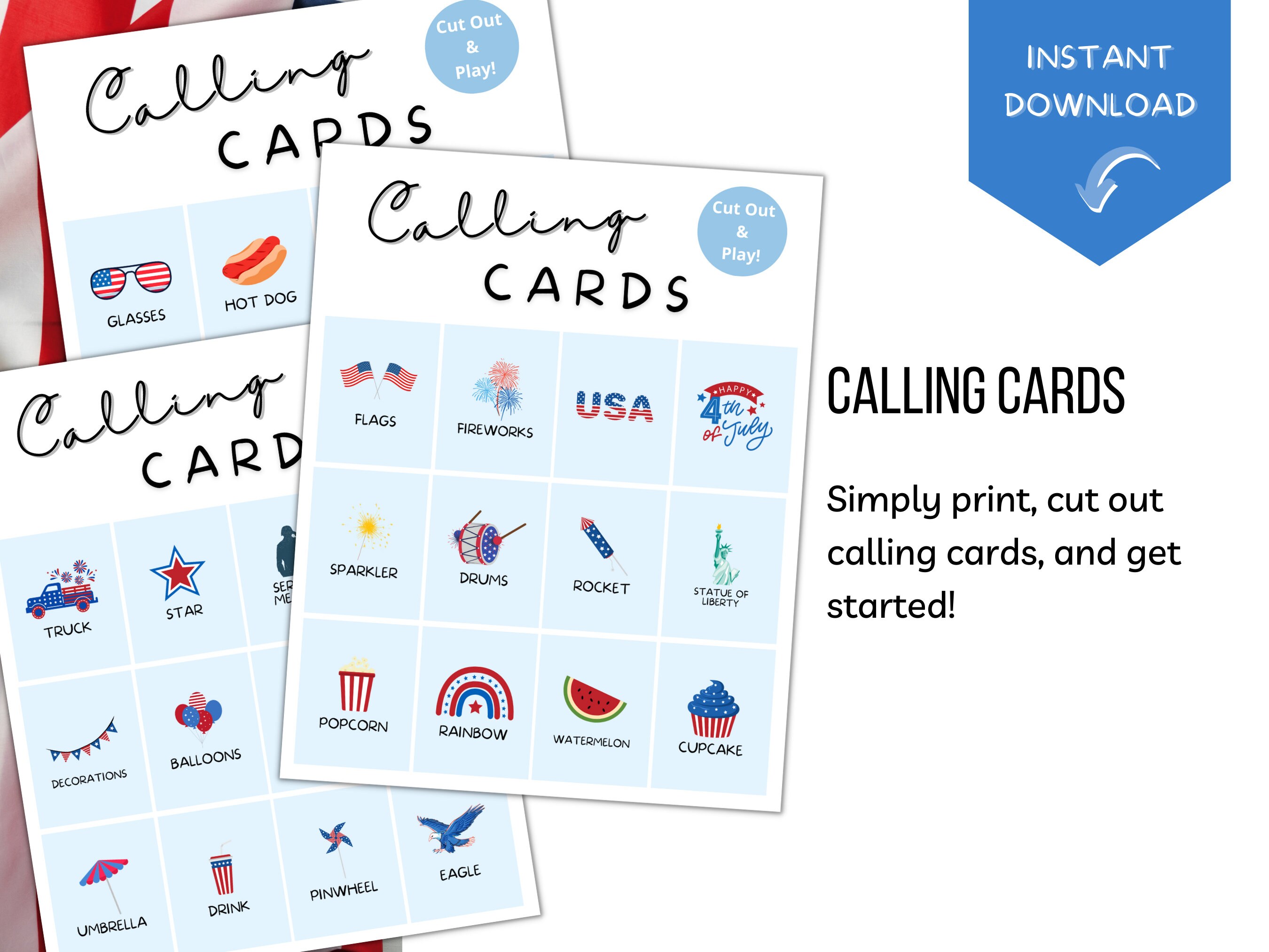 4th of July Bingo | Printable 4th of July Game | Patriotic Bingo | 4th ...